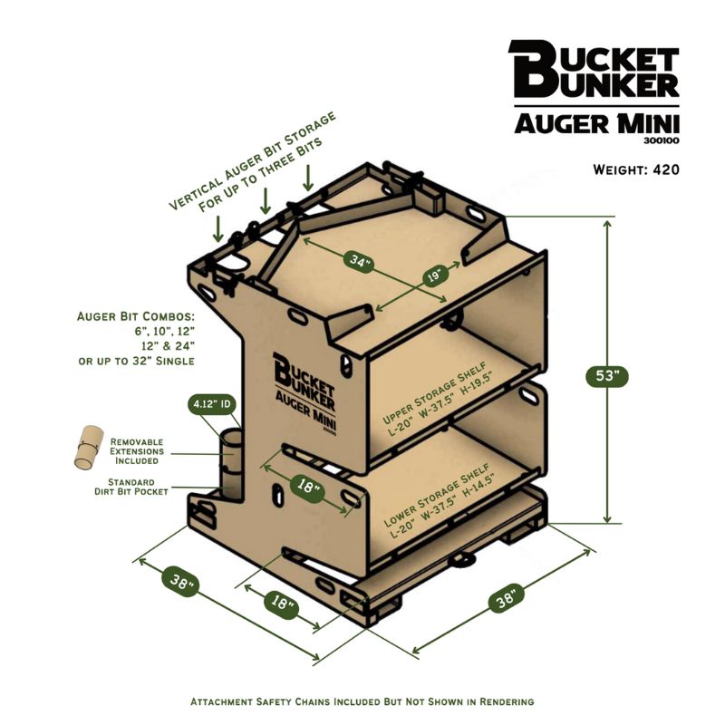 Auger Mini | Bucket Bunker | Buy Online | Free Shipping - Skid Steers ...