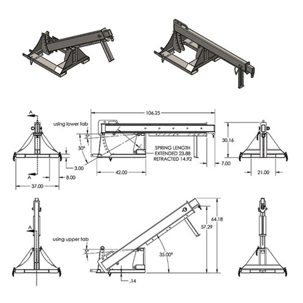 Telescoping Pivoting Adjustable Jib | Haugen Attachments - Skid Steers ...